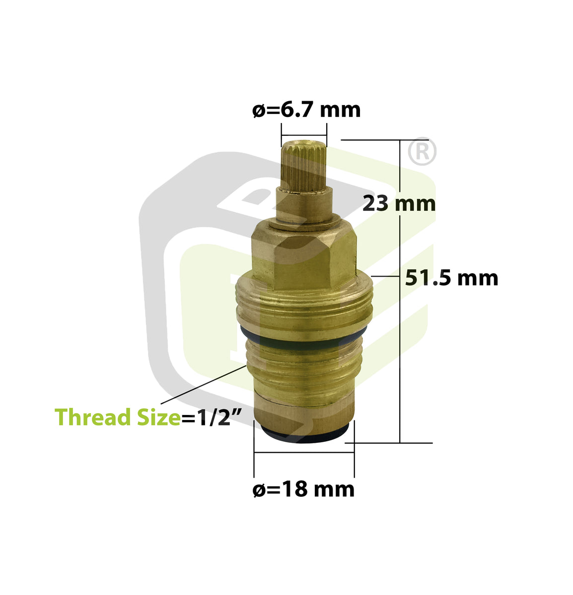 Parryware Type Jade Tap Spindle 1/2"/IMP-1402 – Impoda
